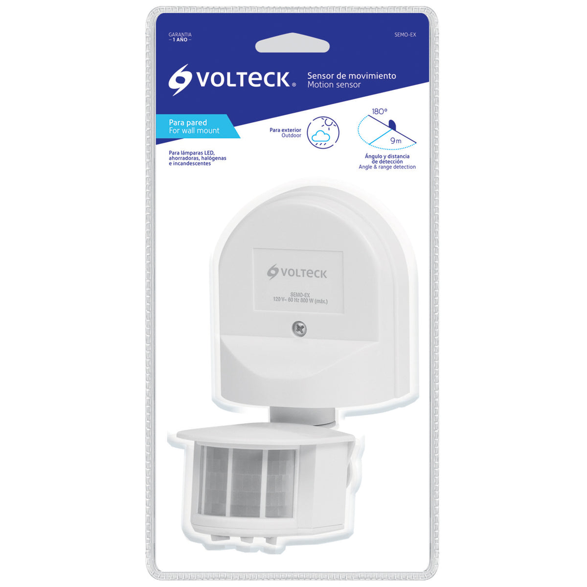SENSOR DE MOVIMIENTO PARA EXTERIOR, LÍNEA CLASSIC, VOLTECK CÓDIGO: 472 ...